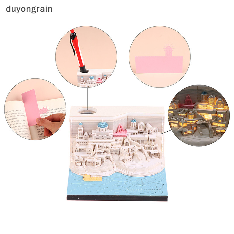 (duyongrain) Castle Desk Calendar With LED Lights 2025 Calendar Memo ...