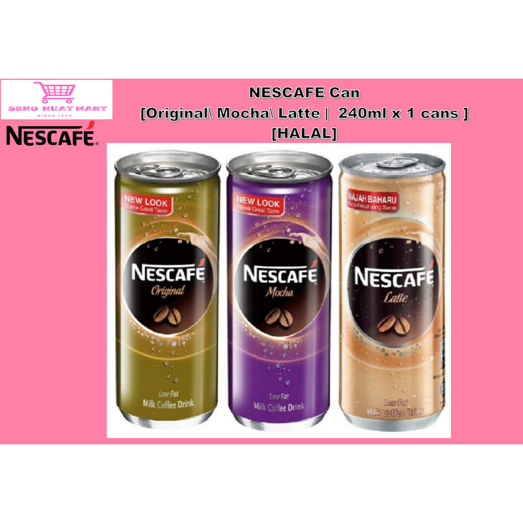 NESCAFE Can [Original\ Mocha\ Latte | 240ml x 1 cans | HALAL ] | Shopee ...