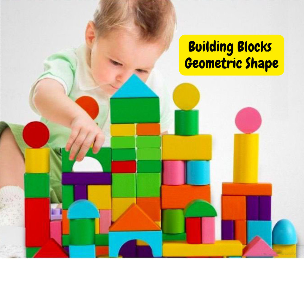 Kids Building Blocks Stacking Wooden Block Educational Toy Set for ...