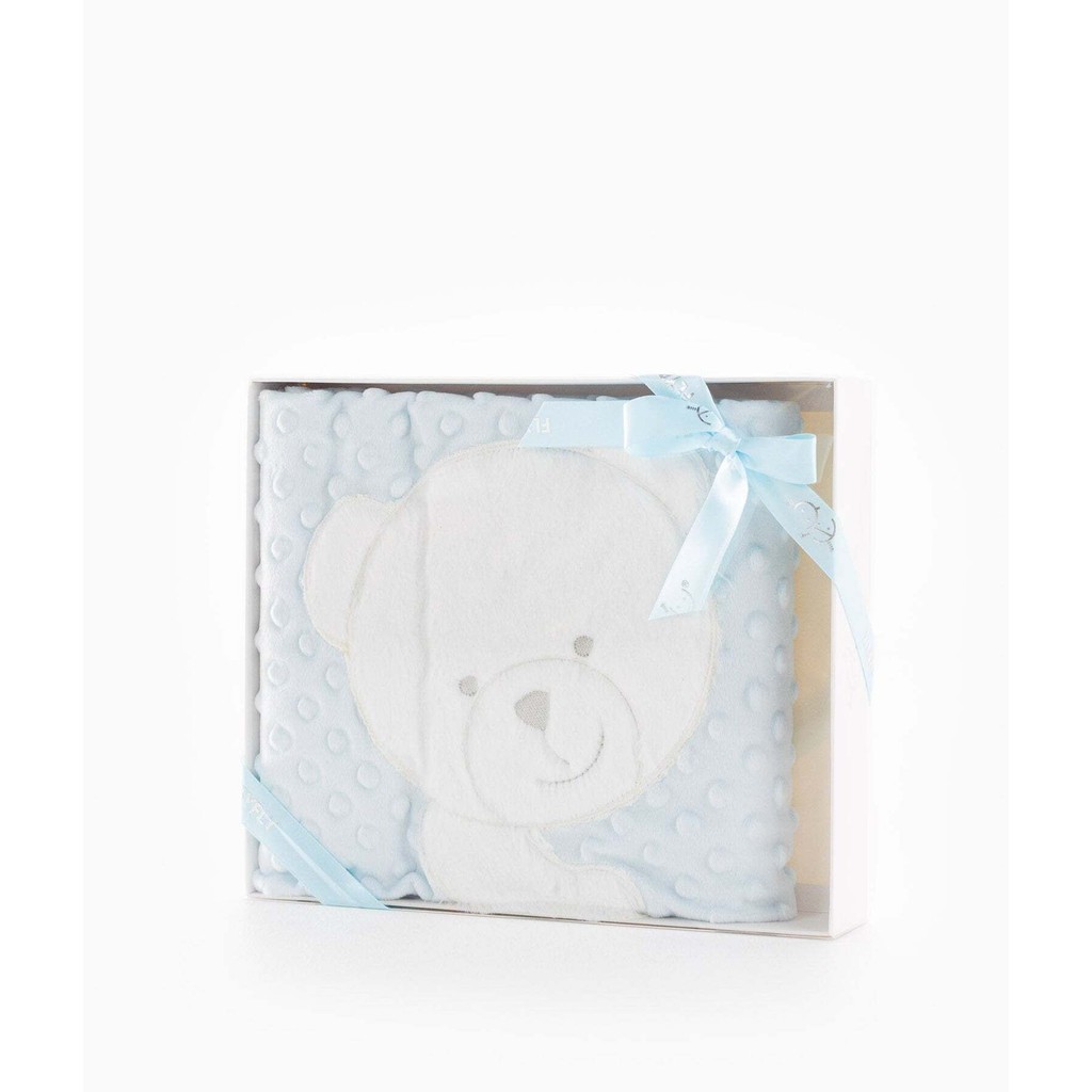 FLYBYFLY Popo Bear Baby Blanket (Blue) | Shopee Malaysia