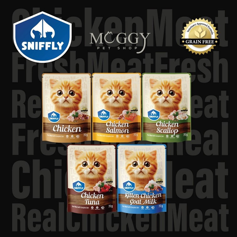 Sniffly Real Meat with Complete Diet Cat Wet Food Grain Free Chicken ...