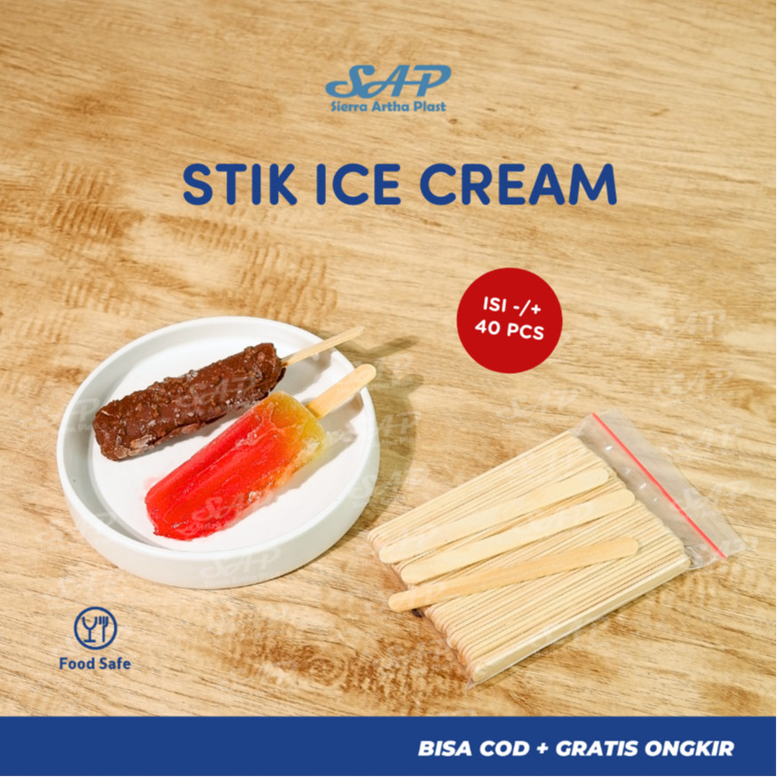 KAYU Contains ± 40 sticks - premium wooden ice cream sticks / wooden ...