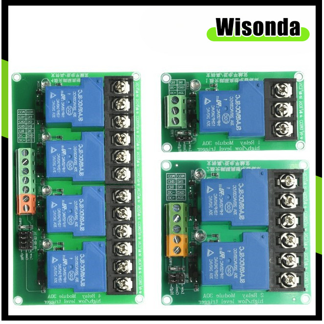 1 2 4 8 Channel Relay Module 30A With Optocoupler Isolation 5V 12V 24V ...