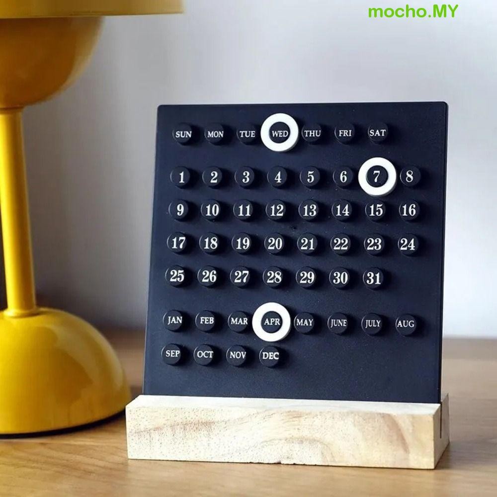 MOCHO Acrylic DIY Calendar, Wooden Base Handmade Wooden Desk Calendar ...