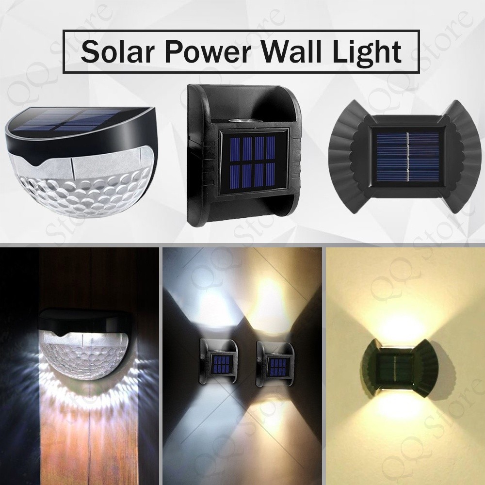 Solar Wall Light Garden Outdoor Fence Light Solar Lamp Outdoor Lampu ...
