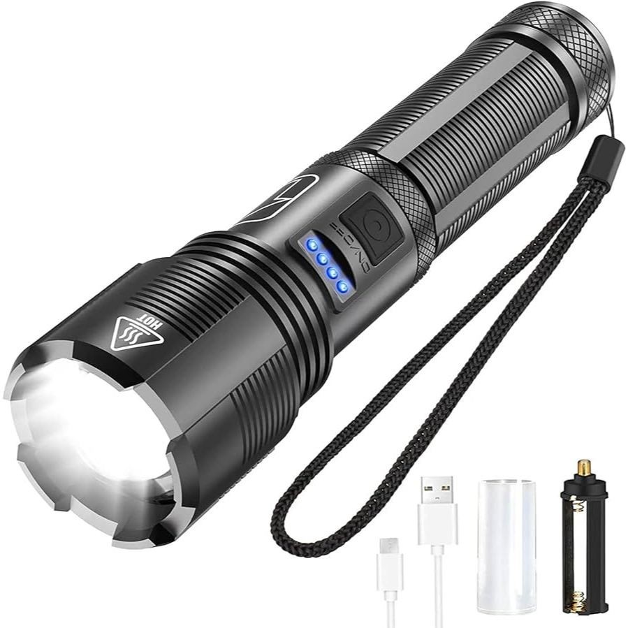 USB Charging LED Flashlight, High Lumens, Adjustable Focus Waterproof ...