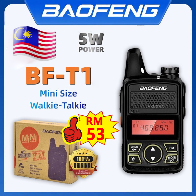 ORIGINAL！Baofeng BF-T1 Mini Two Way FM Radio Portable Walkie Talkie BF ...