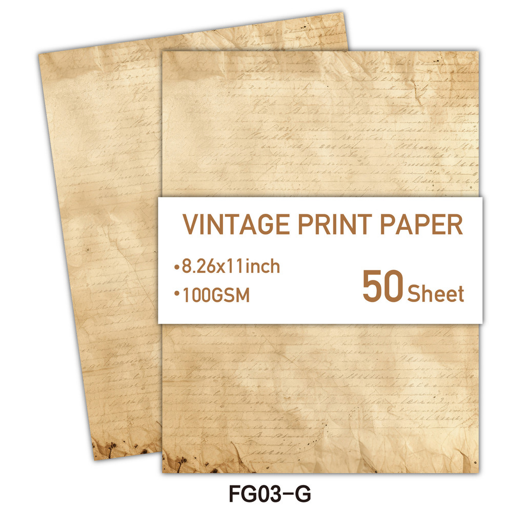 Vintage Writing Paper, 50 Sheets of Eco Friendly Recycled Paper, A4 ...