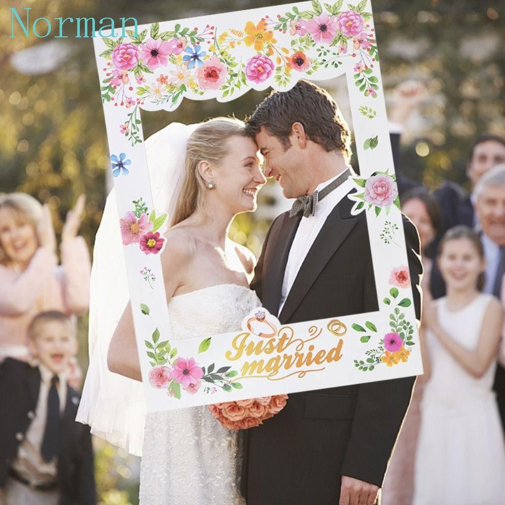 NORMAN Just Married Photo Booth Frame Props, Romantic Funny Team Bride ...