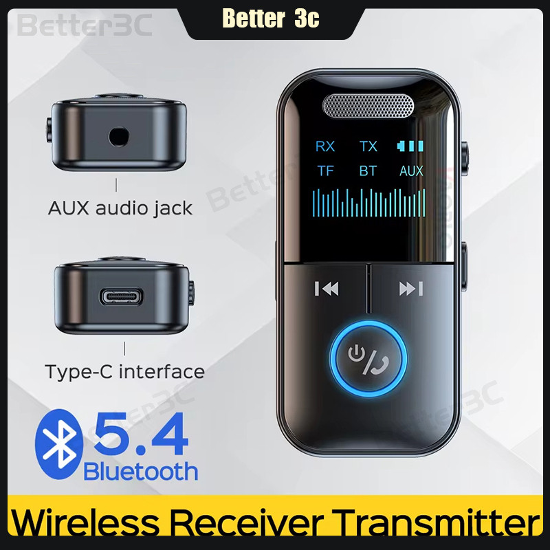 Bluetooth 5.4 Receiver transmitter adapter with screen display Car ...