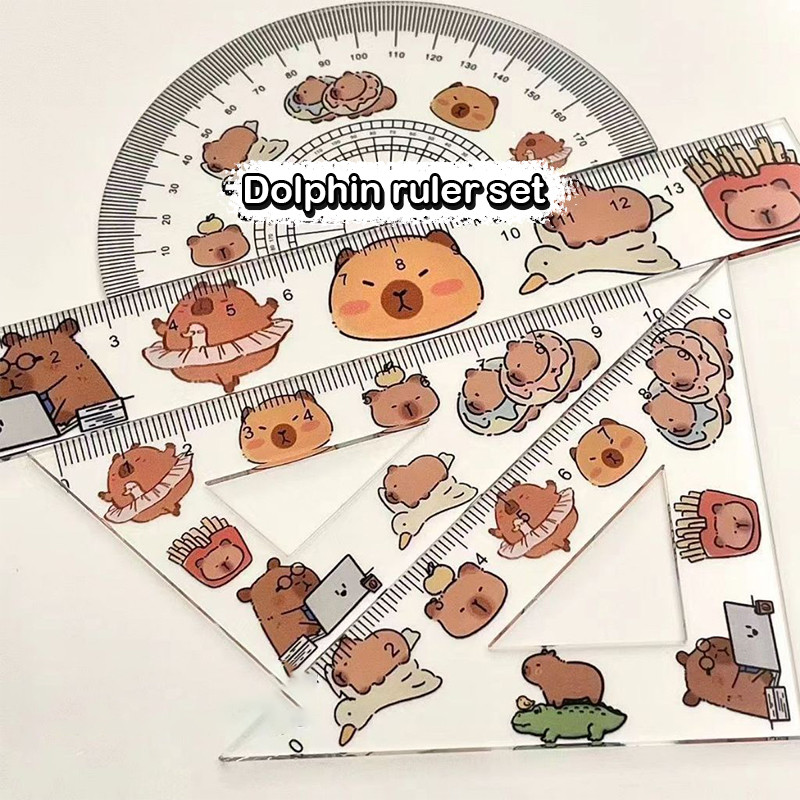 [wonderediy] 4Pcs/Set Sanrio Ruler Set Cartoon Kuromi Cinnamoroll ...