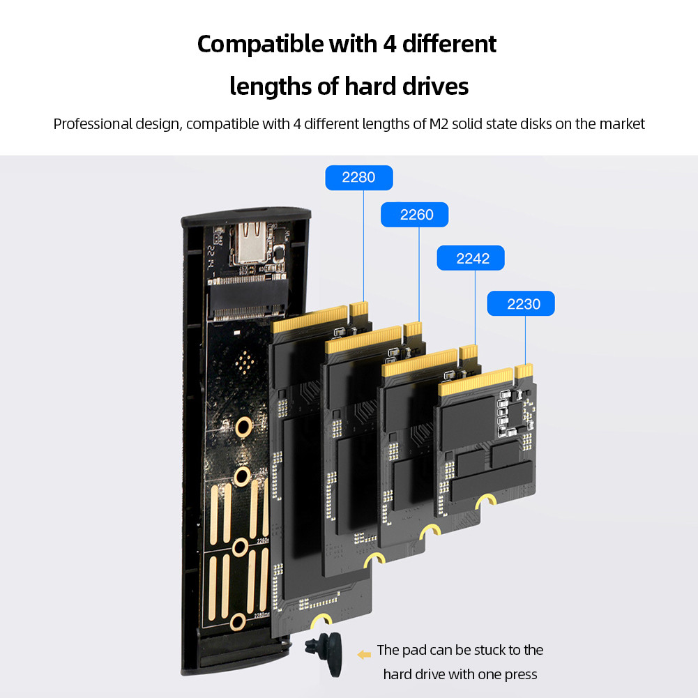 Solid State Drive Enclosure B-Key/M-Key M.2 SSD Case NVME/NGFF Mobile ...