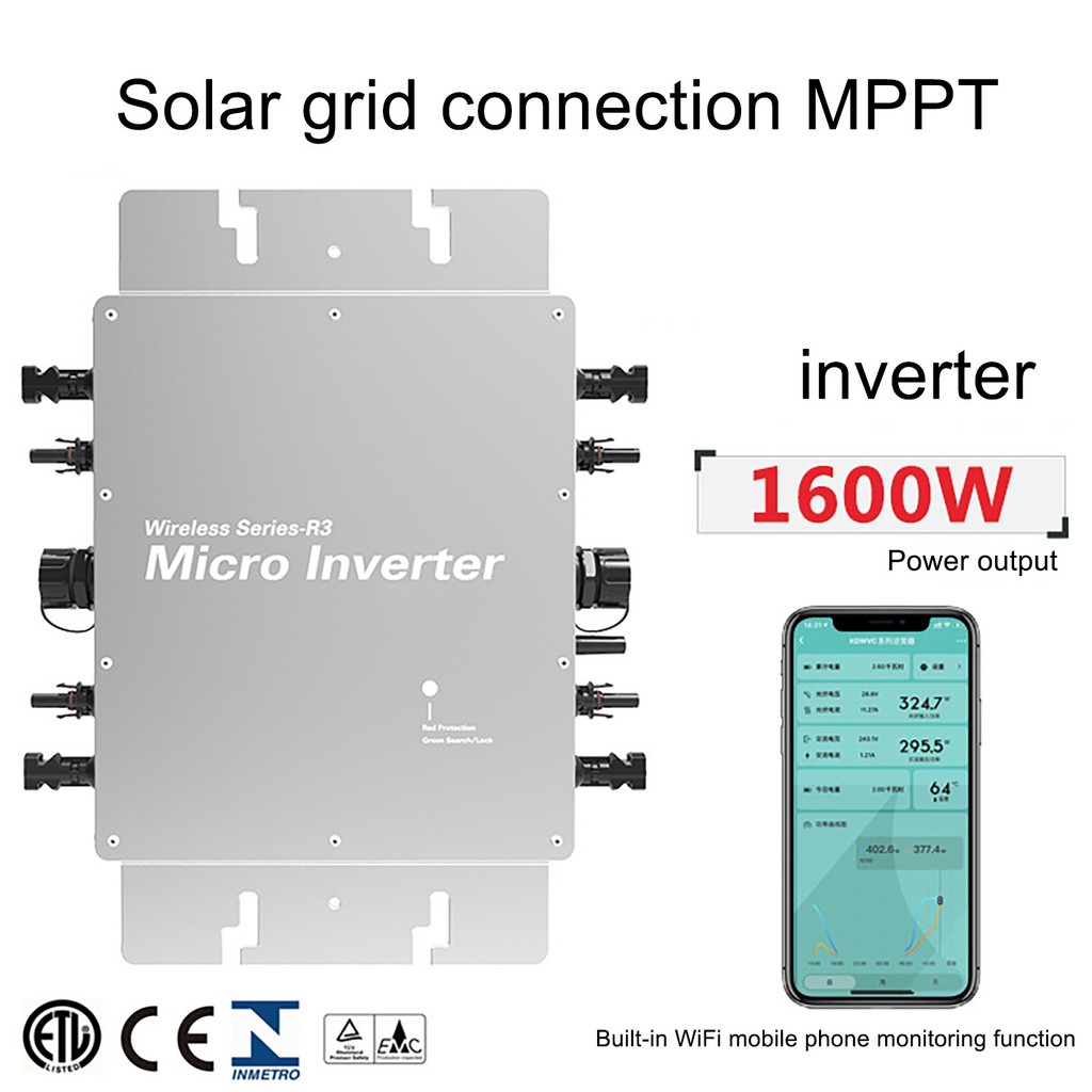 1600W Smart miniature Inverter Solar Grid Inverter APP Monitoring 120 ...