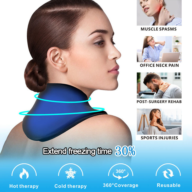 Neck Ice Pack Wrap Gel Hot Cold Compress Reusable for Neck Pain Relief ...