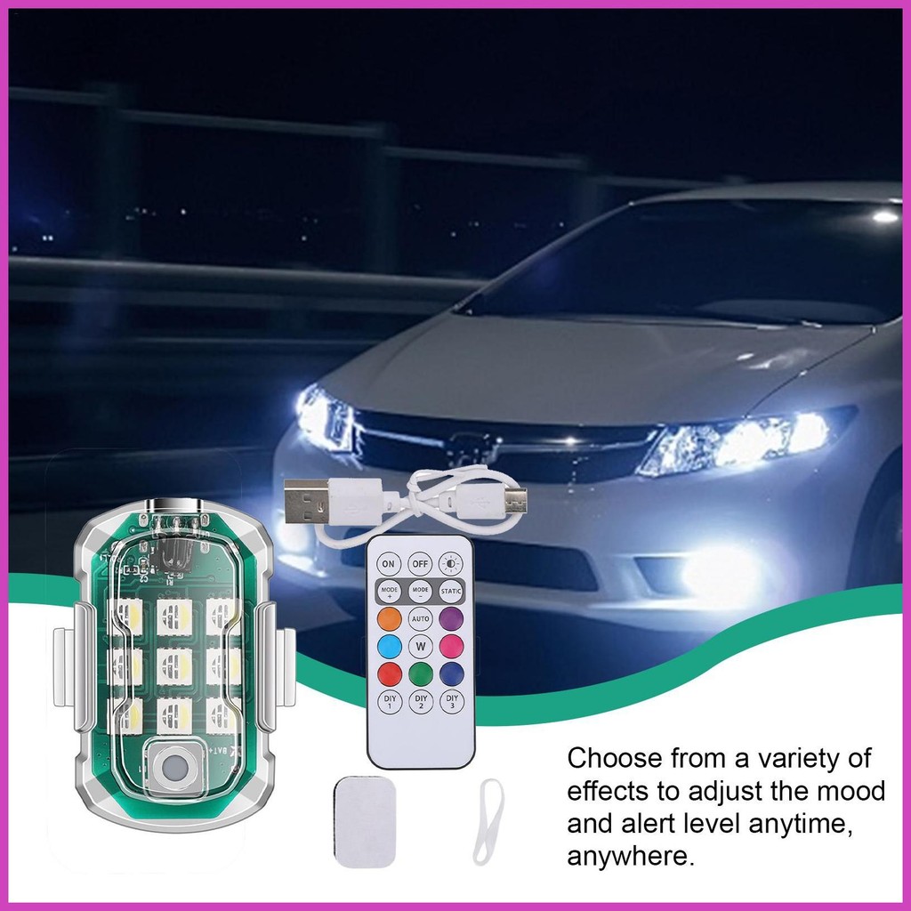 Rechargeable Strobe Light Car Wireless LED Lights With Remote Battery ...
