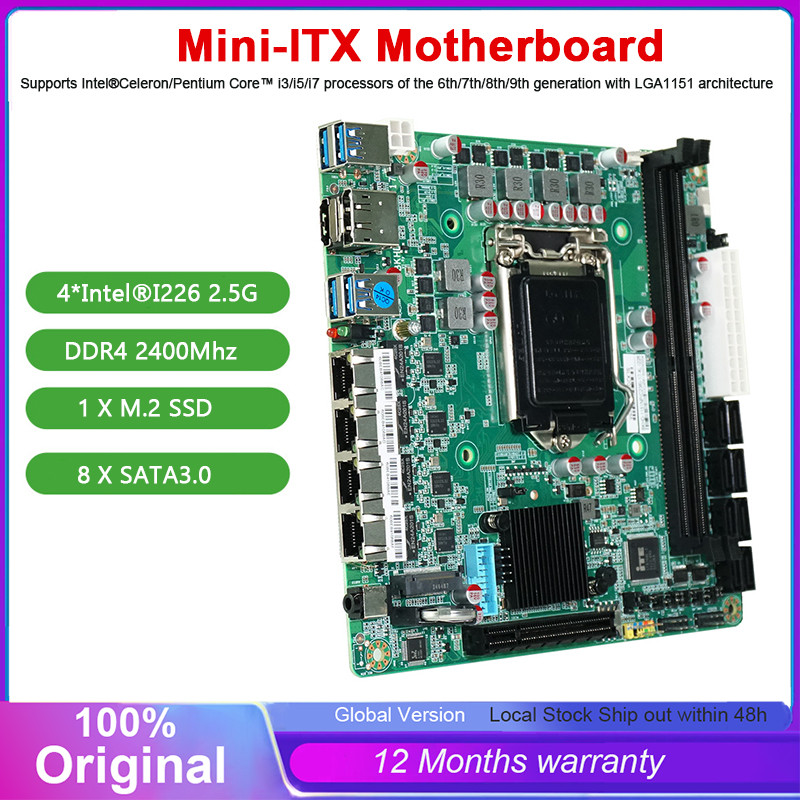 ITX Intel C236 NAS Motherboard Supports DDR4 16G SODIMM PCIE3.0 1X M.2 ...