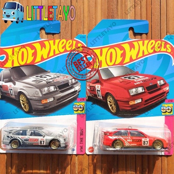 MERAH HITAM Hotwheels 87 FORD SIERRA COSWORTH 2022 Black Blue 2023 Red ...