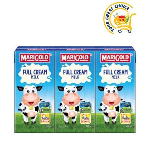 Marigold Full Cream 3pcs 200ml UHT Milk | Shopee Malaysia