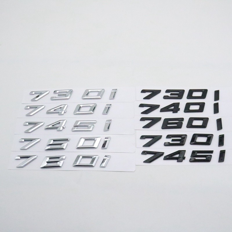 New digit letter emblem Rear trunk logo sticker for BMW 740i 750i 730i ...