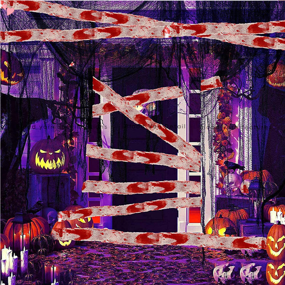 Halloween Blood Gauze Bandage Bloody Cloth Strips Haunted House Warning ...