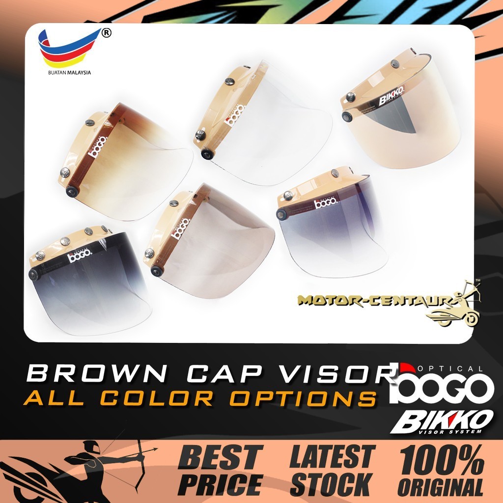 BIKKO/BOGO VISOR BG/BK/BKK-05 CLEAR/TINTED/2-TONE/CRYSTAL GOLD LIGHT ...