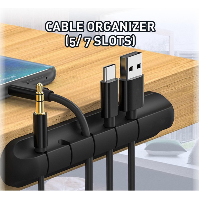 SILICONE CABLE ORGANIZER USB CABLE WINDER DESKTOP TIDY MANAGEMENT CLIPS CABLE HOLDER CABLE CLIPS ...