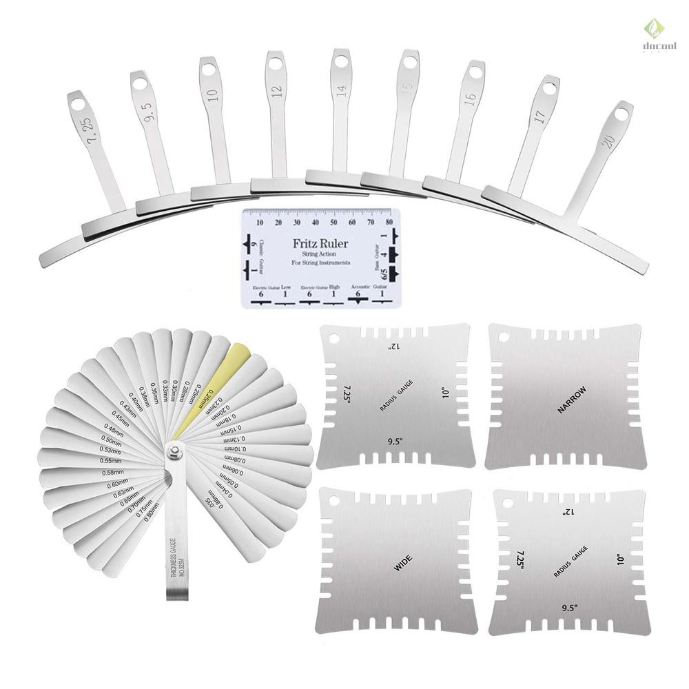 Guitar Luthier Measuring Tool Kit Set Ruler Understring Radius Gauge ...