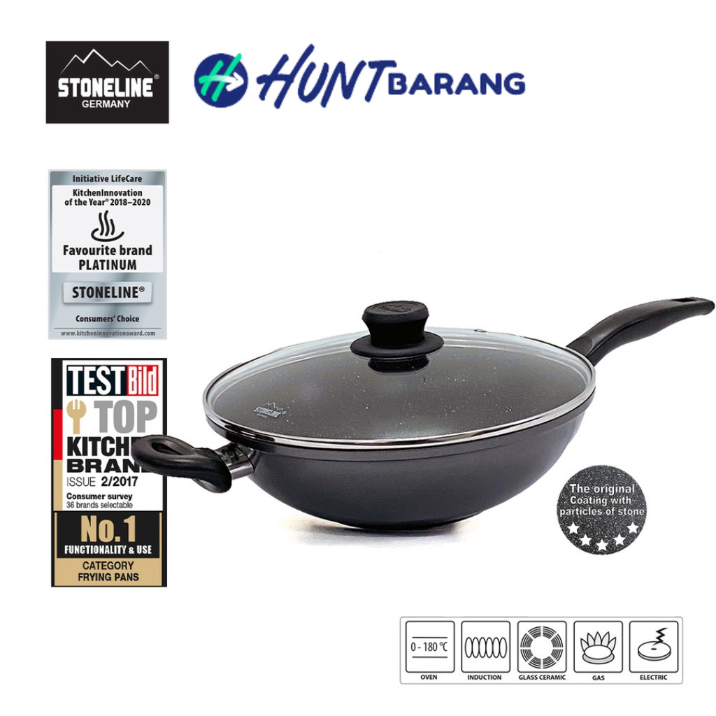 STONELINE® Classic Stir Frying Wok 28cm with lid (STC28WOK) | Shopee Malaysia
