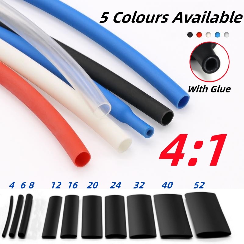 4:1 Heat Shrink Tube With Glue Diameter 4/6/8/12/16/20/24/30/32/40/52mm Dual Wall Heat Shrink ...