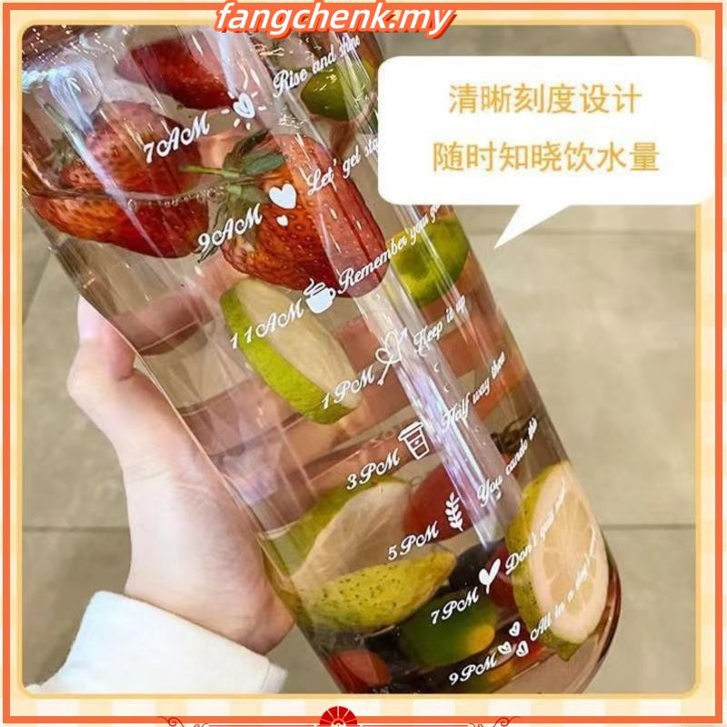 Gift sticker2000ml botol air large capacity botol air straw 水壶 portable ...