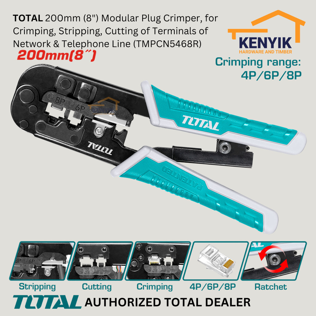 TOTAL Modular Plug Crimper, for Crimping, Stripping, Cutting of ...