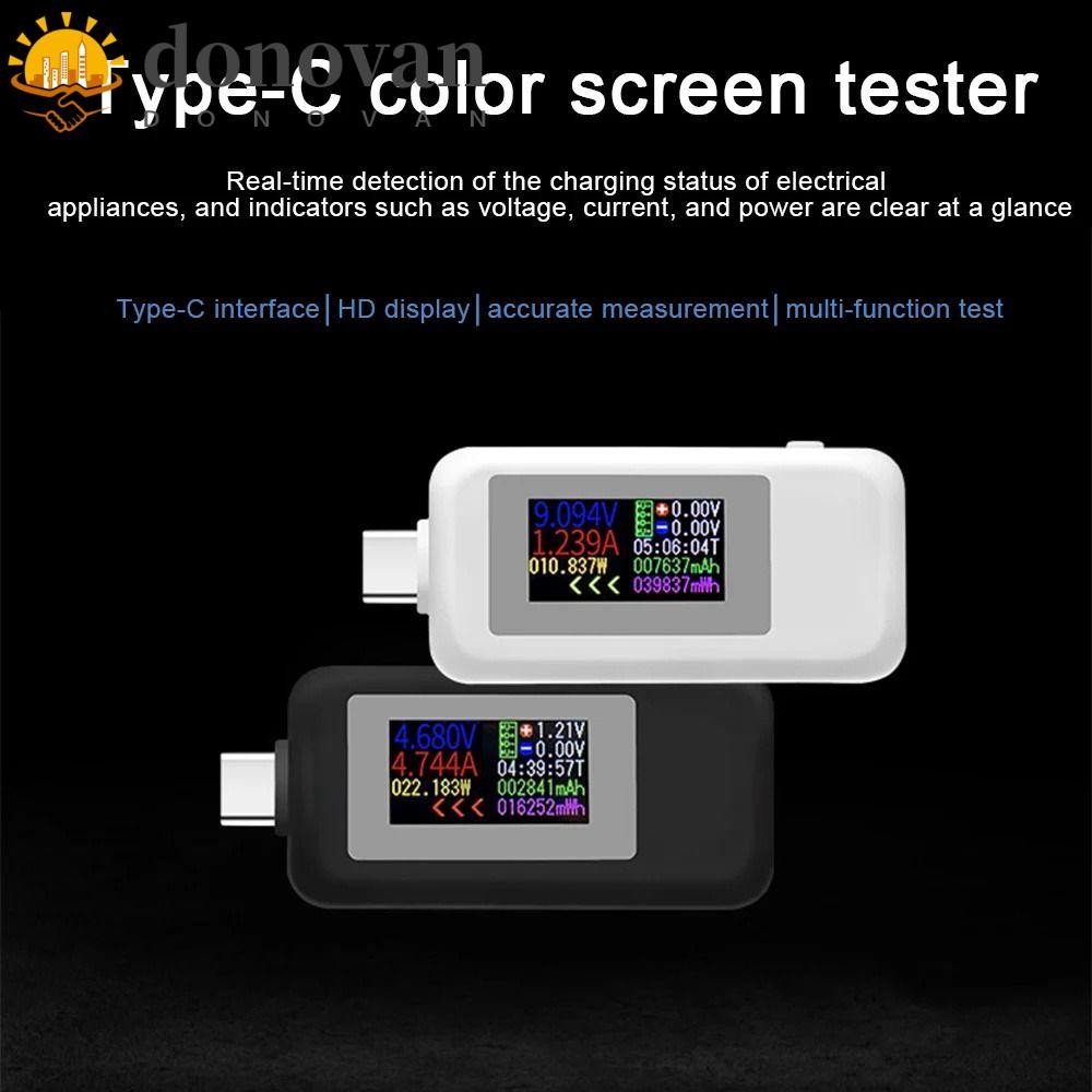 DONOVAN Type-C Current Voltage Monitor, Accurate Colorful Display USB ...