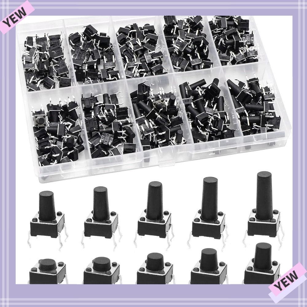 YYE 200Pcs Micro Momentary Switch, 4 pin Mini Tactile Push Button ...