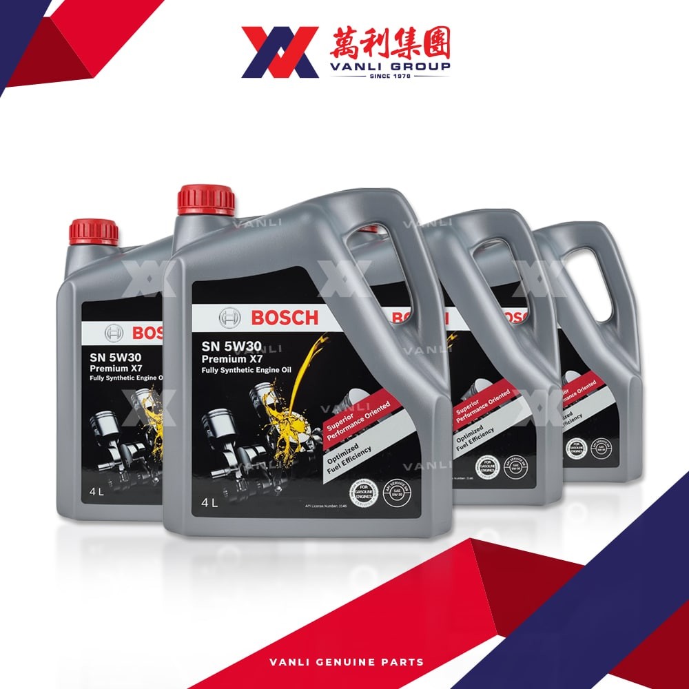 BOSCH Premium X7 Fully Synthetic API SN 5w30 Engine Oil ( 1 box, 4 ...