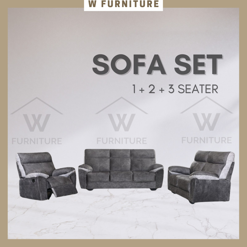 Wfurniture Premium Quality 1+2+3 Seater Velvet Fabric Sofa Set Luxury ...