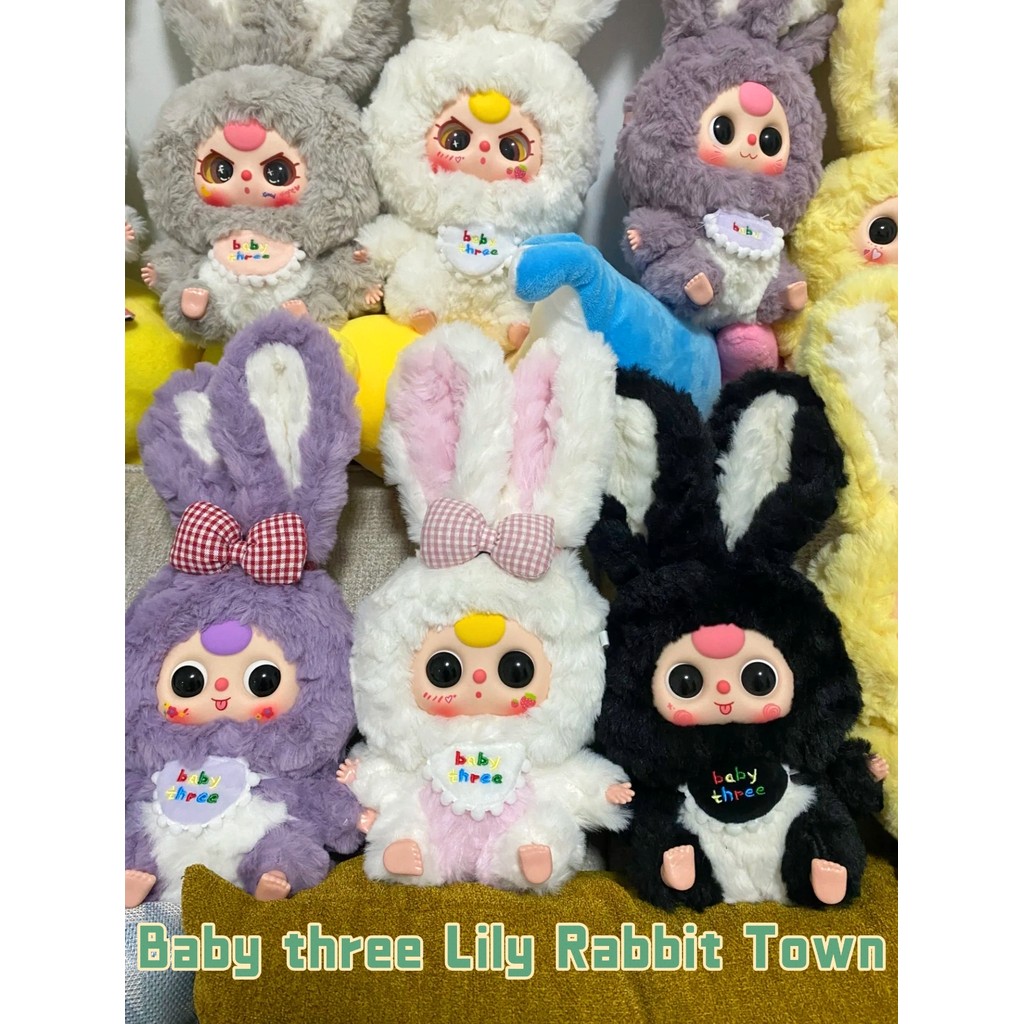 Baby Three authentic Lily Rabbit Town Series cute plush doll art toy ...