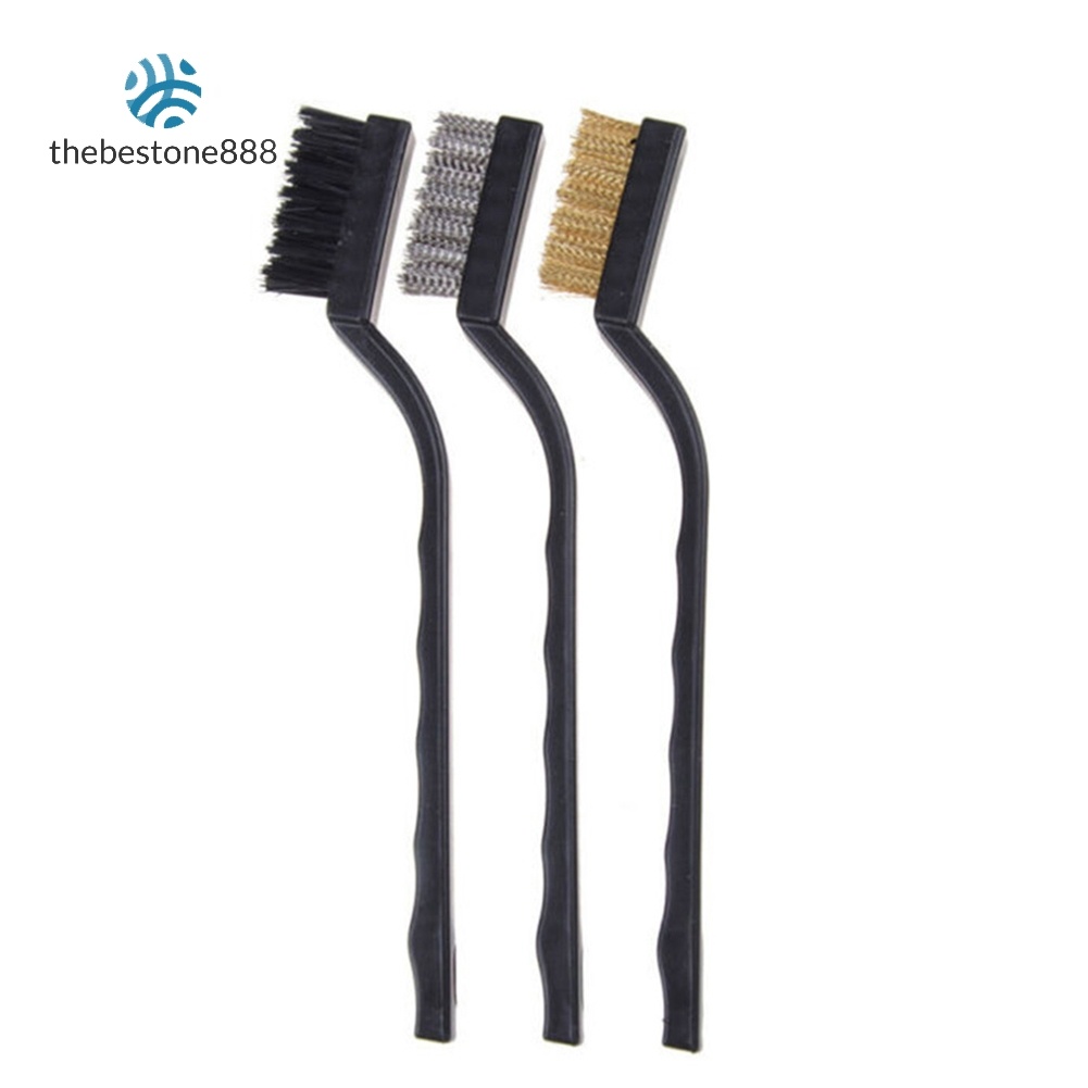 THEBEST! 1pc 7" Stainless Steel Copper Nylon Wire Brush Rust Scrub Remove Cleaning Tools OCT ...