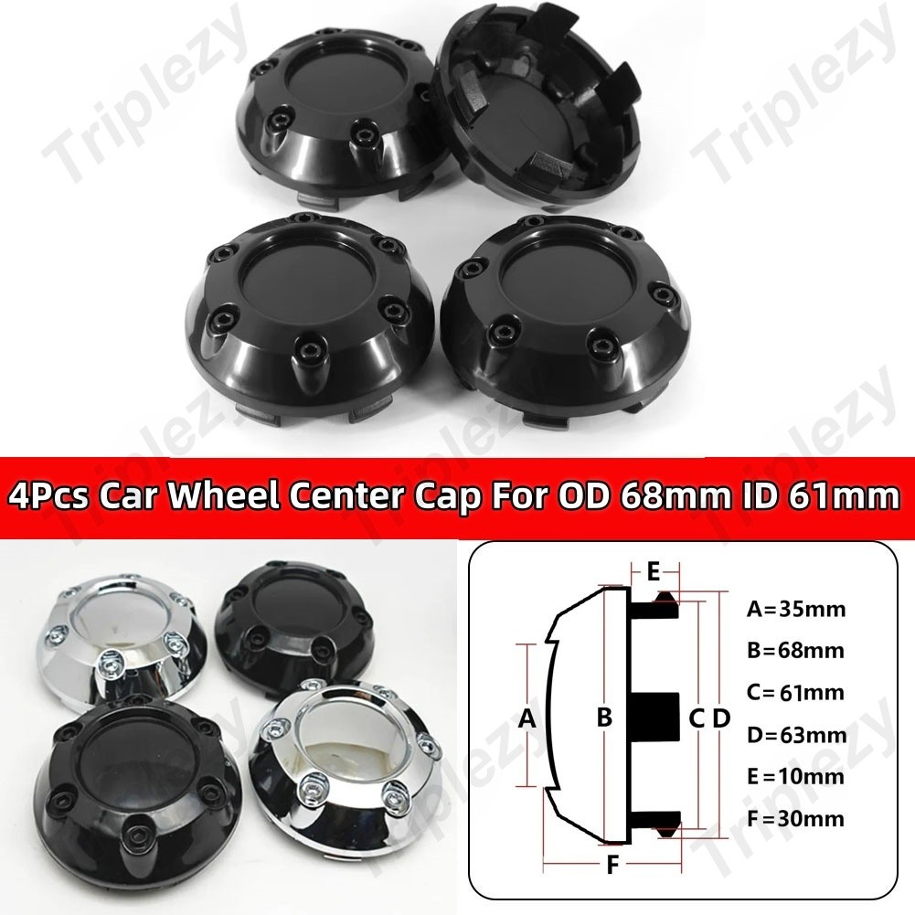 4Pcs/Set OD 68mm 2.75" ID 61mm 2.40" Dia Car Wheel Center Rim Hub 4 ...