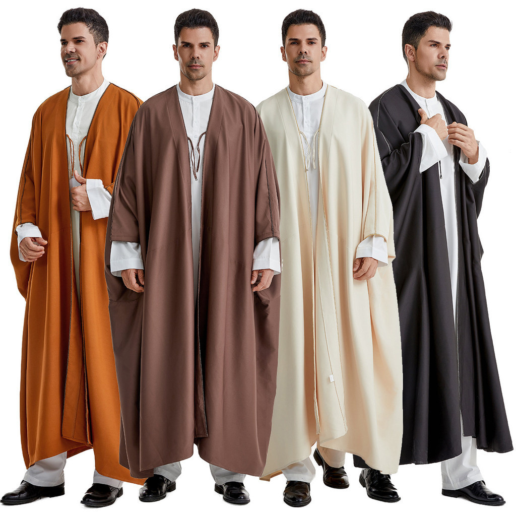 Muslim Solid Color In Stock Men'S Thobe Thawb Caftan Long Robe Arab ...