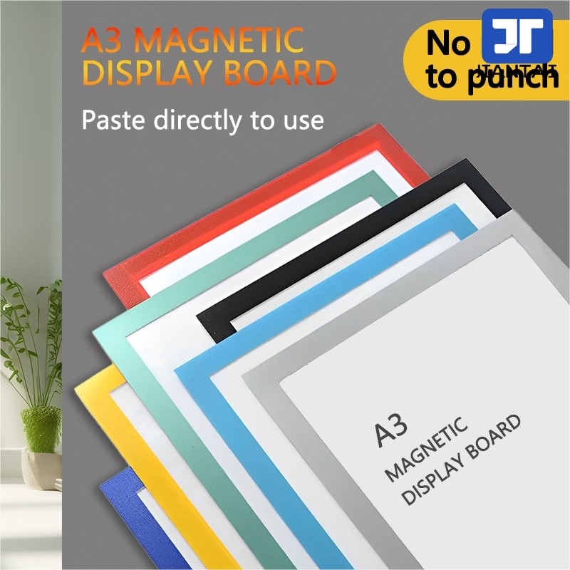A4/A3 Magnetic Display Board Photo Certificate Office Sticky Wall Frame ...
