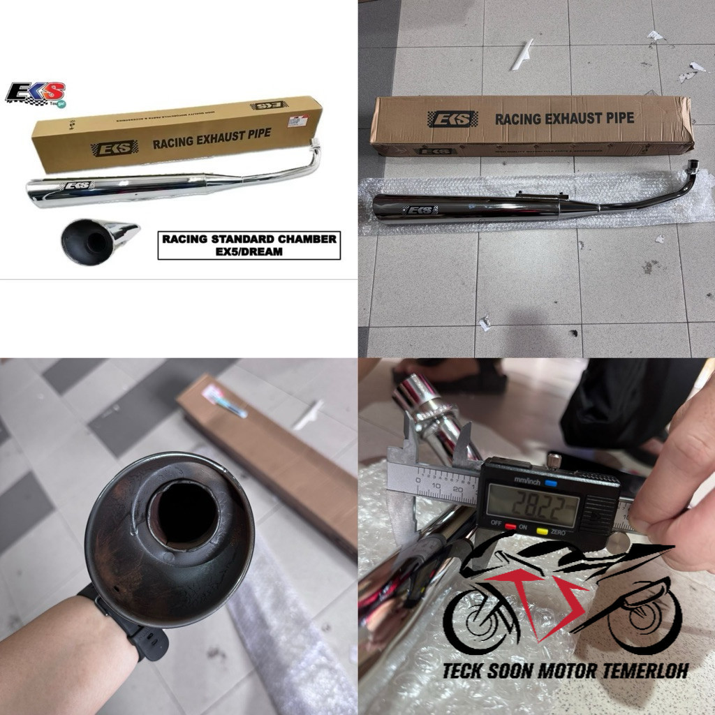 (EKS)(28MM) HONDA EX5 DREAM EX5 POWER RACING MUFFLER EXHAUST ASSY ...