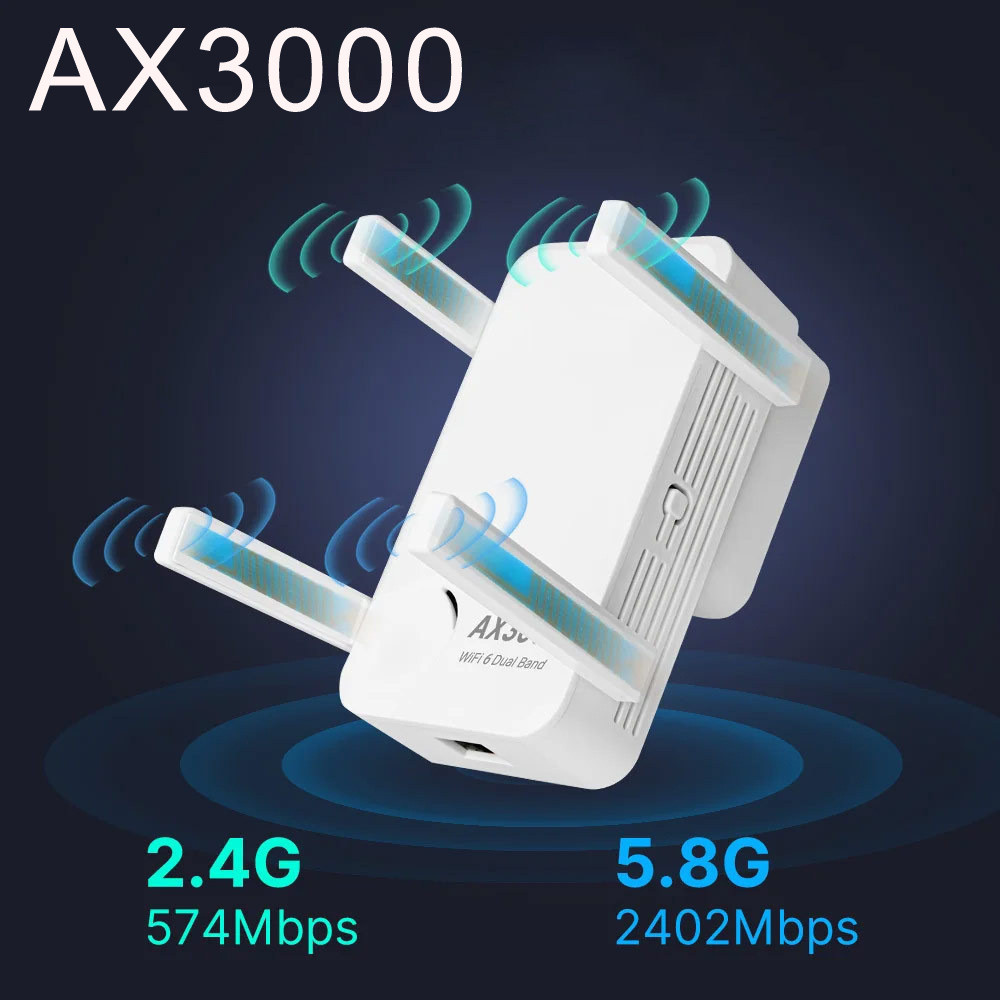 Pengulang Rangkaian AX3000M Penggalak Isyarat Pejabat Rumah Wayarles WiFi Extender Amplifier ...