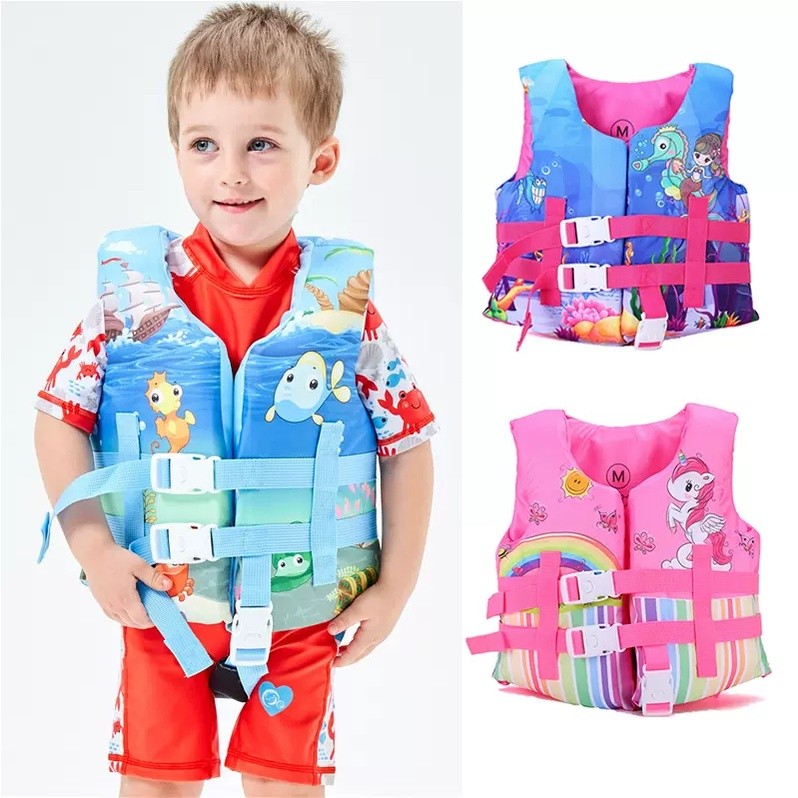 Kids Swimming Life Vest Cartoon Animals Print Flotage Life Jacket ...