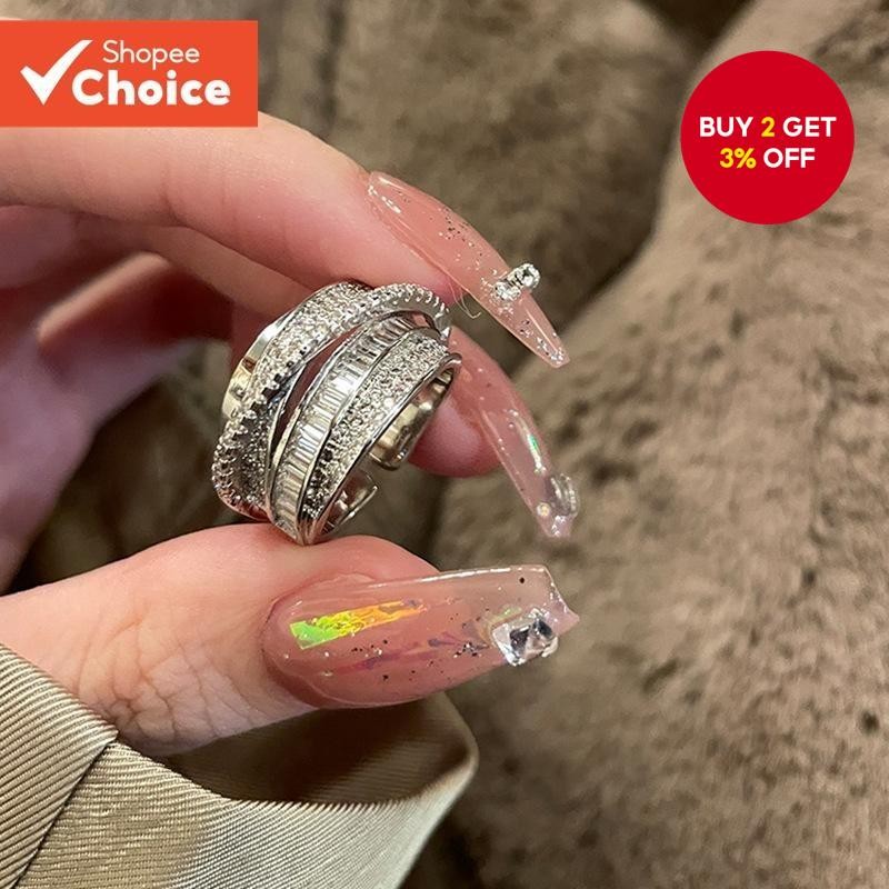 DREJEW Zircon ring personalized opening index finger ring Korean ...