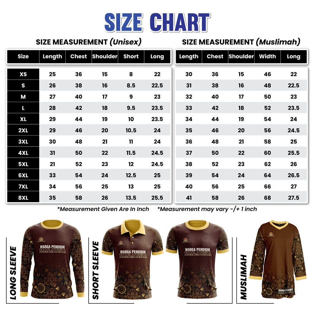 🌹READY DESIGN🌹(𝟬𝟮) BAJU SUBLIMATION WARGA PENDIDIK MALAYSIA (BATIK ...