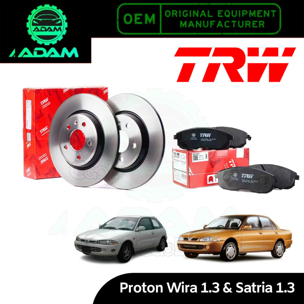 TRW Wira 1.3 & Satria 1.3 Front Disc Rotor & Brake Brake Pad | Shopee ...