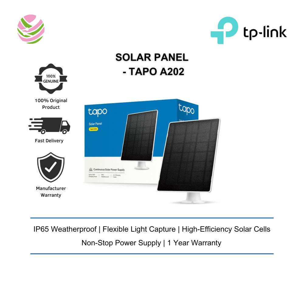 TP-Link Solar Panel Tapo A202 (IP65 Weatherproof, High-Efficiency Solar ...