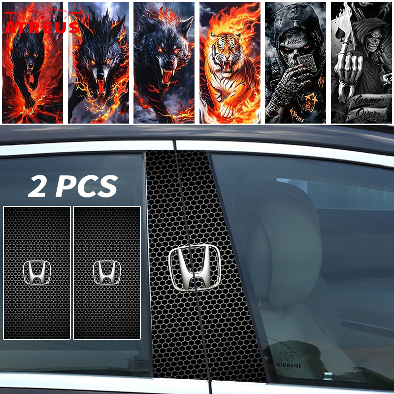 2Pcs Honda Car B Column Decorative Sticker Car Center Column Protective ...