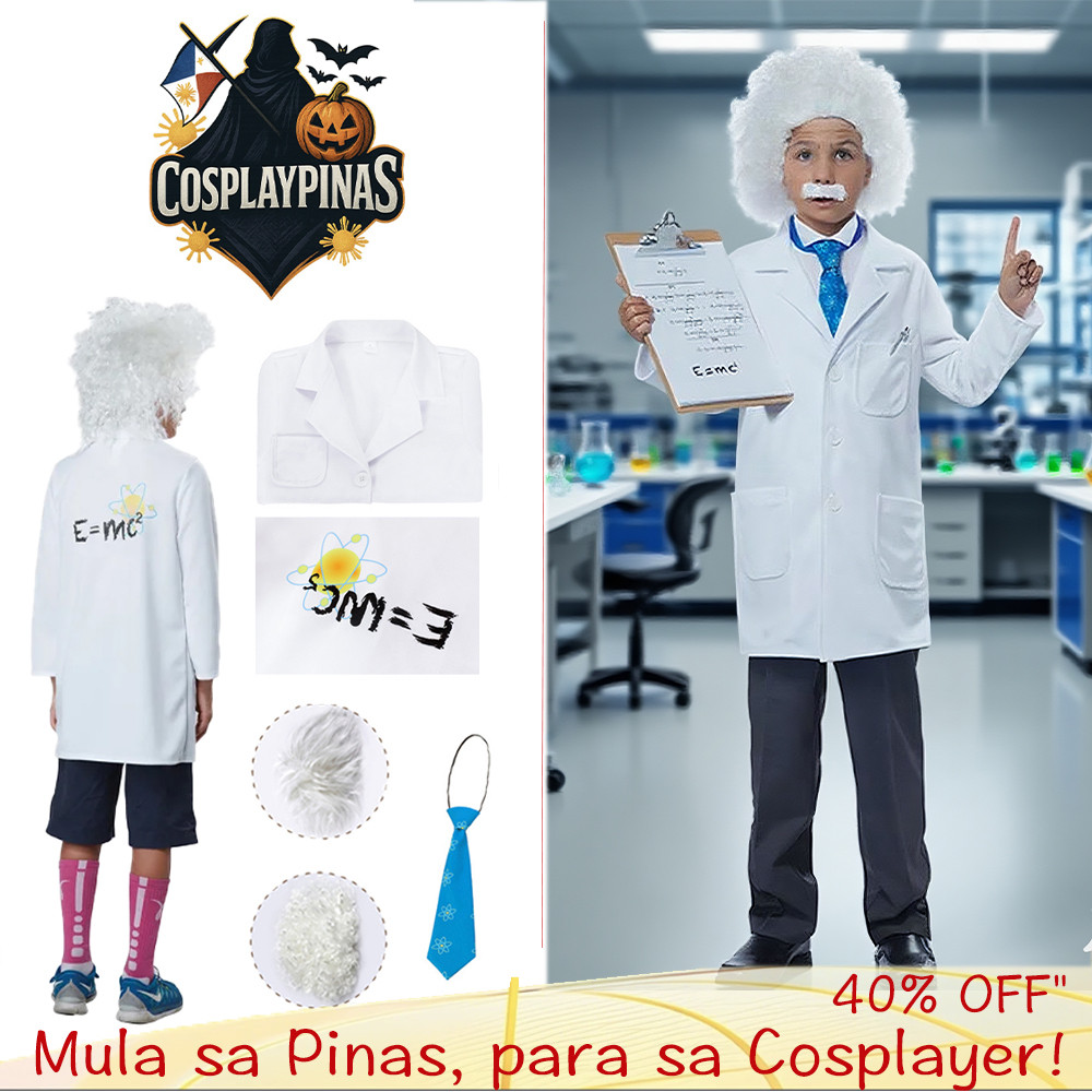Halloween Buwan Ng Wika Scientist Physicist Einstein Costume for Kids ...