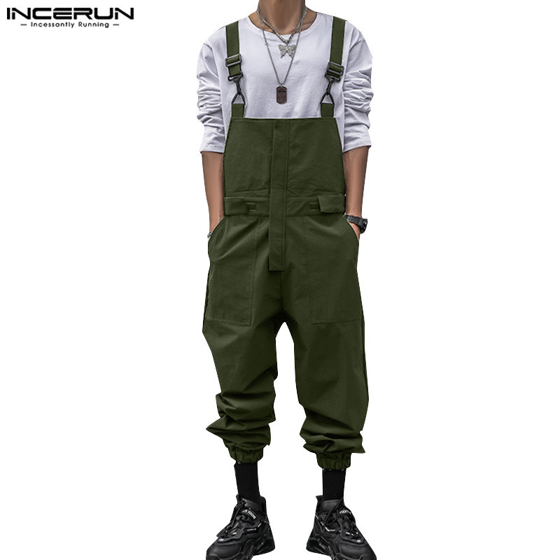INCERUN Men's Functional Style Workwear Sling jumpsuit Casual leggings ...